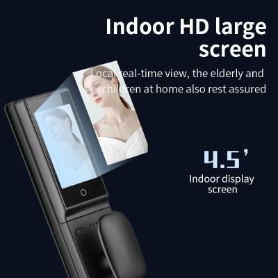 China Smart Home Door Lock S958Max Fingerprint Card Code Key Video Intercom Face ID Recognition Tuya Door Lock for sale