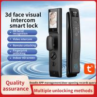 Quality S958Max Fingerprint Card Code Key Video Intercom Face ID Recognition Door Lock for sale