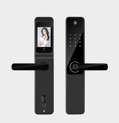 China Qleung Tuya Wifi App Camera Locks Biometric Fingerprint Recognition Code IC Card Key S802Pro Smart Home Door Lock for sale
