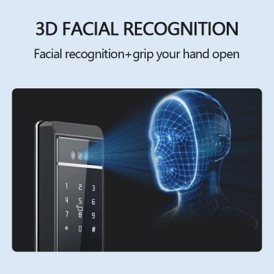 China QL-S810Max Smart Door Lock With Face Fingerprint Palm Recognition Card Key Code APP For Home for sale