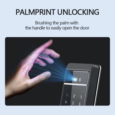 China QL-S810Max Smart Door Lock With Face Fingerprint Palm Recognition Card Key Code APP For Home for sale