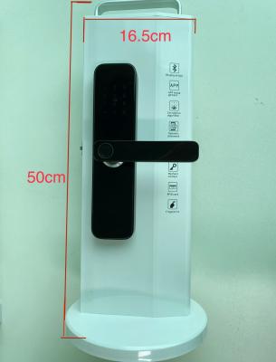 China Aluminum Alloy or PC Rotating Smart Lock Display Stand for Exhibition Hall Fingerprint Locks for sale