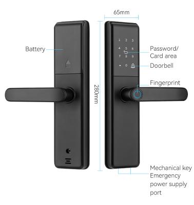 China Qleung S851 Smart Home Door Lock Tuya Wifi Smart Remote Control Fingerprint Password Card Key for Hotels Apartments Offices for sale