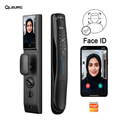 China QLEUNG 3D Face Recognition Door Lock Fingerprint Card Code Access Tuya Active Video Calling WiFi Access Control Digital Lock for sale
