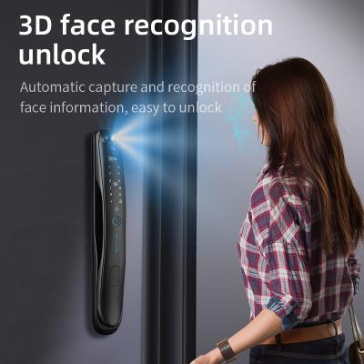 China QLEUNG 3D Face Recognition Door Lock Fingerprint Card Code Access Tuya Active Video Calling WiFi Access Control Digital Lock for sale