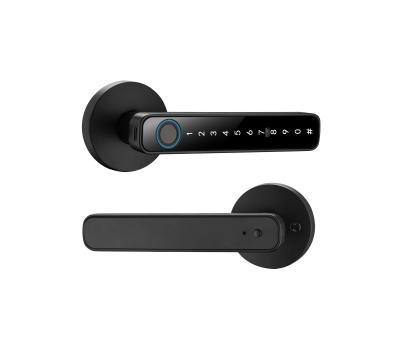China Qleung Smart Handle Lock S604N Fingerprint Password Card Key Unlocking Tuya Smart Home Lock for sale