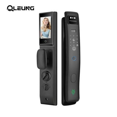 China Automatic Fingerprint 3D Face Recognition Door Lock Palmprint LCD Display Tuya Active Video Calling WiFi Access Control Digital Door Lock for sale