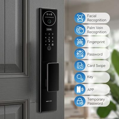 China Advanced  3D Face Recognition S555 Smart Door Lock featuring CNC Process Aluminum Alloy construction Tuya Active Video Calling Smart Lock for sale