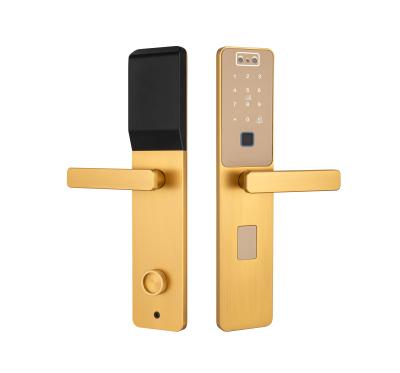 China S869 Gold Color CNC Slim Plate Face Recognition  Palm Vein Unlock Tuya Door Lock for sale