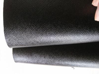 China Material completo del cuero de la vaca del grano de los muebles negros para la tapicería en venta