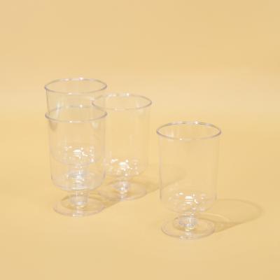China Transparent Plastic PS Cups 210ML Disposable Wine Goblets FDA Certified For Wine for sale