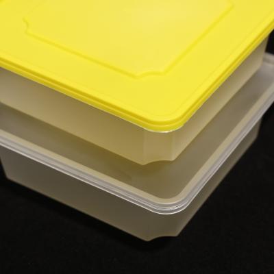 China 620ml Square PP Lunch Box With Snap On Lid For Hot And Cold Food for sale