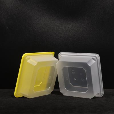 China 620ml Square PP Lunch Box With Snap On Lid For Hot And Cold Food for sale