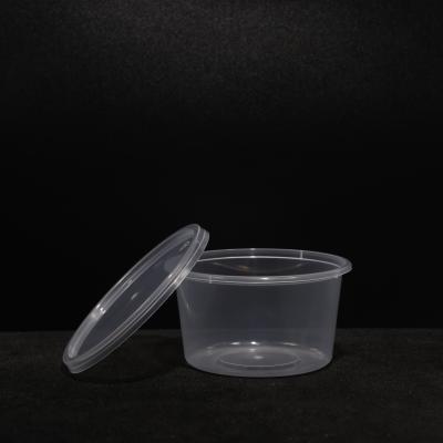 China 400ml Round Snap Lid Disposable PP Food Lunch Box For Fruit And Vegetable for sale