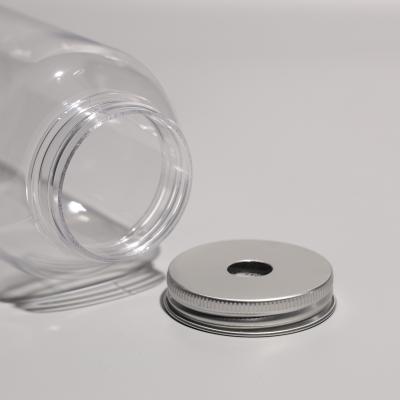 China Custom Logo Printed Plastic Boba Tea Juice Bottle with Screw Cap Lid for sale
