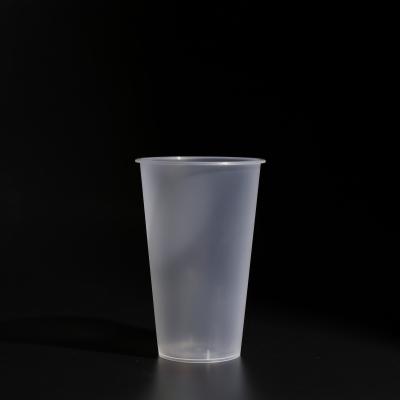 China 500ml Clear Round PP Plastic Cup with Flat/Dome Lid for Cold Drinks for sale