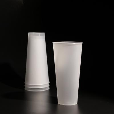 China 700 ml klare Polypropylen-Plastik-PP-Tasse Runde PP-Tasse für Milchtee zu verkaufen