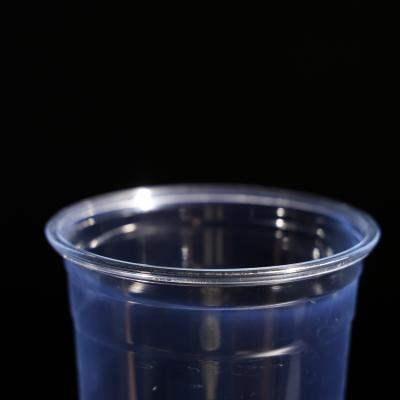 중국 돔/평면 뚜?? 이 있는 20oz 겹쳐질 수 있는 플라스틱 PET 차가운 음료 컵 판매용
