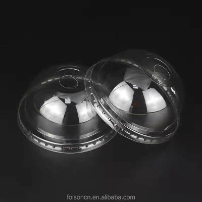 China Provided Freely Sample PET/RPET Plastic Flat Dome Diamond Insert Lids for Cold Drink Cup for sale