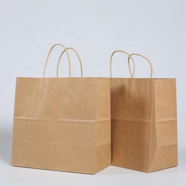 Quality Extra Large Wide Base Brown Kraft Paper Shopping Bag for Custom Packaging for sale