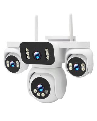 China 4-in-1 Wireless Outdoor Security Camera, Quad-View PTZ with 8MP HD, 16X Zoom, AI Human/Pet Detection, Color Night Vision, IP66 Weatherproof, 2-Way Audio, Dual Storage for Home Security for sale