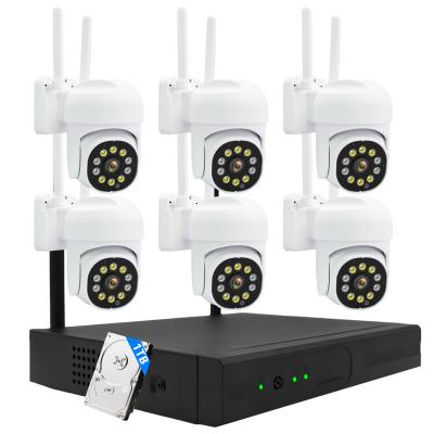 China 6-Camera Wireless Outdoor Security System with 10CH NVR, 3MP HD Color Night Vision, AI Human Detection, 355° PTZ, 2-Way Audio, WiFi, IP66 Weatherproof for Home Security & Pet Monitoring for sale