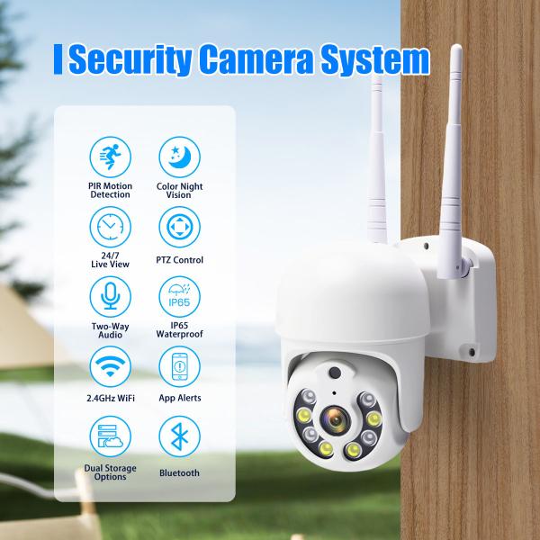 Quality 3MP Wireless Security Camera for Home Surveillance, 360° Pan-Tilt Dome Camera with Human/Pet Detection & Auto Tracking, 2-Way Audio with Color Night Vision for Outdoor & Indoor Use for sale