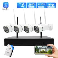 Quality 4CH 3MP PTZ Security Camera System, 10CH WiFi NVR Kit with 4 Outdoor IP65 for sale