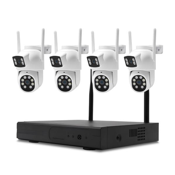 Quality 3MP+3MP Dual-Lens PTZ Dome Camera System - 4PCS, 360° Smart Detection, Night Vision, Two-Way Audio, Up to 6TB(Not Included), 16CH Expandable, Home Security & Monitoring for sale