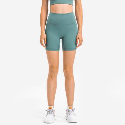 China High Waisted Teal Workout Biker Shorts for Women Buttery Soft Stretchy 4 Inch Inseam for sale