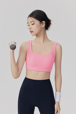 China Pink Square Neck Sports Bra for Women, Breathable and Supportive, Ideal for Gym and Yoga Workouts for sale