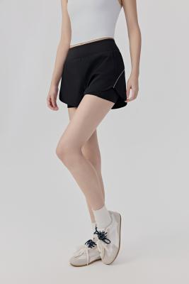 China Women's 2-in-1 High Waisted Running Shorts with Reflective Accents, Quick Dry Athletic Shorts for Workout and Training for sale