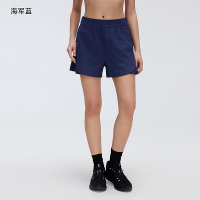 China Navy Blue Pleated-Side Athletic Shorts with Built-In Liner for Tennis and Sports for sale