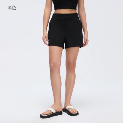 China Black High Waisted Casual Shorts with Pockets for Everyday Wear and Light Activities for sale