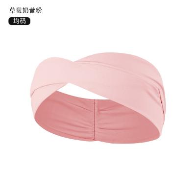 China Strawberry Milkshake Pink Twist Front Sports Headband, Moisture Wicking, One Size Fits All for sale