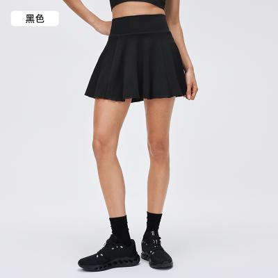 China Light Blue High Waisted Tennis Skirt with Built-in Shorts for Sports and Casual Wear for sale