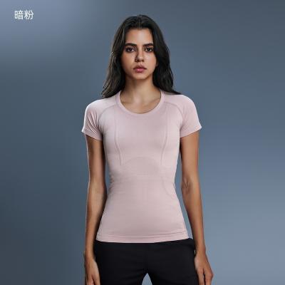 China Seamless Short Sleeve Workout T-Shirt with Breathable Fabric for Yoga and Gym Activities for sale