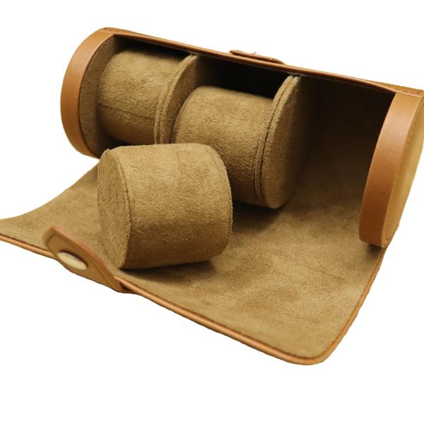 Quality 3Pcs Watch Roll-Pu Leather Watch Roll Customized Logo Sample Time 5-7days for sale