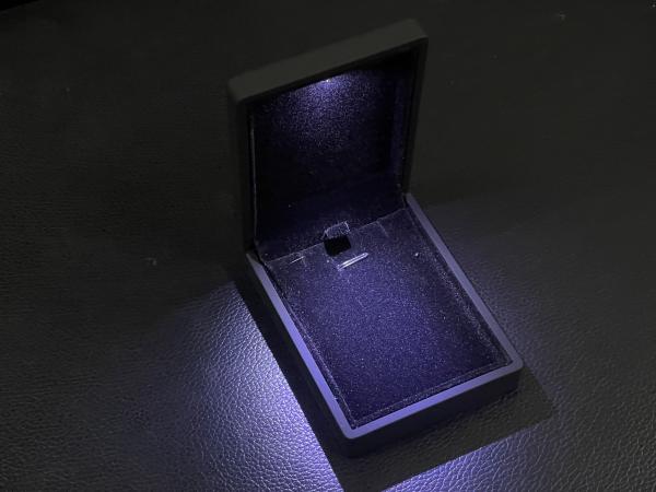 Quality Customized Your Logo- Luxury Black LED Pendant Box LED Small Necklace Box for sale