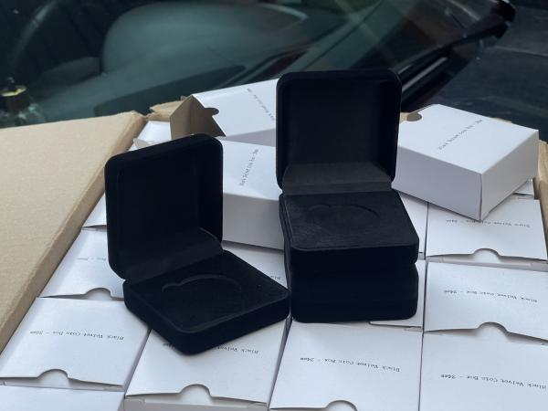 Quality Black Velvet Gold box velvet coin medal box customized for sale