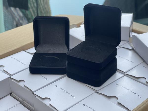 Quality Black Velvet Gold box velvet coin medal box customized for sale