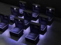 China Customized Your Logo- Black LED Ring Box-Luxury for sale