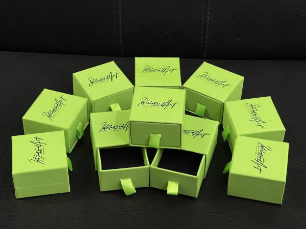 Quality Customized Green Paper Drawer Ring Box for sale