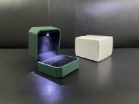 China Customized Your Logo- Luxury Green Octagonal LED Ring Box for sale