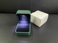 China Customized Your Logo- Luxury Green Octagonal LED Ring Box for sale