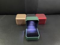 China Customized Your Logo- Luxury Green Octagonal LED Ring Box for sale