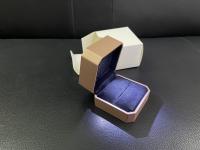 China Customized Your Logo- Luxury Champagne Octagonal LED Ring Box for sale