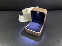 China Customized Your Logo- Luxury Champagne Octagonal LED Ring Box for sale