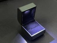 China Customized Your Logo-  Green Pu Leather LED Ring Box for sale