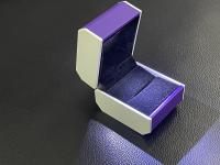 China Customized Your Logo-Purple Pu Leather LED Ring Box for sale